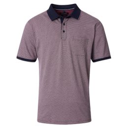 Poloshirt Casamoda "Casamoda Polo-Shirt gemustert", Herren, Gr. XL, rot (bordeauxrot), 100% Baumwolle, Shirts