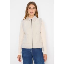 Cecil Damen Fellwestelight greige, Gr. XXL, unifarben, Stoff, Obermaterial: 100% Polyester; Futter: 100% Polyester, Westen, mit aufgen&auml;hten Taschen