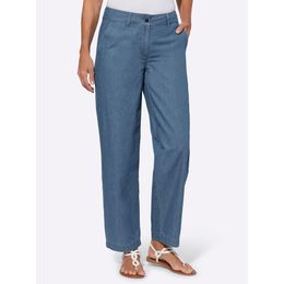 7/8-Jeans Classic Basics, Damen, Gr. 38, Normalgr&ouml;&szlig;en, blau (blau, bleached), 100% Baumwolle, unifarben, lang, Jeans