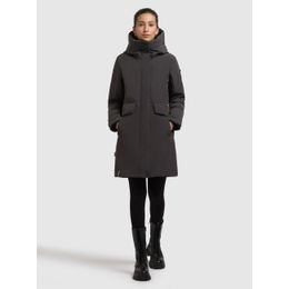 Kurzmantel Khujo "SINA", Damen, Gr. L, winter grau, 100% Polyester, unifarben, eingesetzt elastischer Bund mit Druckknopf, M&auml;ntel Kurzmantel