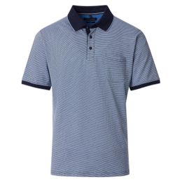 Poloshirt Casamoda "Casamoda Polo-Shirt gemustert", Herren, Gr. XXL, blau, 100% Baumwolle, Shirts