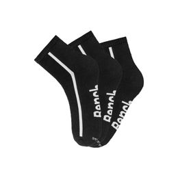 Tennissocken Bench., Herren, Gr. 43-46, 3x schwarz, Baumwollmischung, uni, elastisch, Socken Tennissocken, mit Hochfersen- Frottee