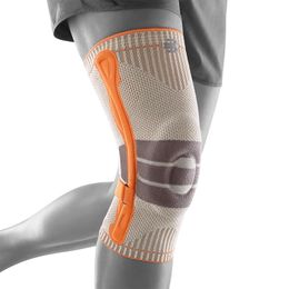 Kniebandage Bauerfeind "Outdoor Knee Support", Damen, Gr. L, orange (orange l), Polyamid, Bandagen Kniebandage, mit Omega-Pad, abnehmbares und einstellbares Strapsystem