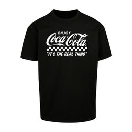T-Shirt Merchcode "Merchcode Coca Cola Enjoy Coke Oversize Tee", Damen, Gr. M, schwarz, 100% Baumwolle, bedruckt, oversize, Rundhals, Shirts T-Shirt
