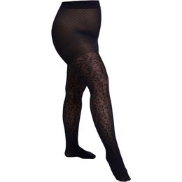 Feinstrumpfhose Camano "fine curvy", Damen, Gr. 44/46, schwarz, Obermaterial: 91% Polyamid, 9% Elasthan, Animal-Look, elastisch, Strumpfhosen Feinstrumpfhose, Curvy-Tights, Leo-Muster