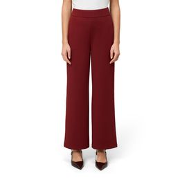 Stoffhose Zero "Damen mit elastischem Bund 28 Inch", Damen, Gr. 44, Normalgr&ouml;&szlig;en, cabernet, Twill, Obermaterial: 96% Polyester, 4% Elasthan, unifarben, figurbetont lang, Hosen Stoffhose, Plain/ohne Details