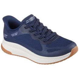 Slip-On Sneaker Skechers "BOBS SQUAD 4", Damen, Gr. 37, blau (navy), Mesh, Synthetik, Schuhe, Slipper, Freizeitschuh, Halbschuh mit Memory Foam