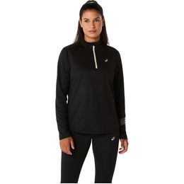 Laufshirt asics "asics ICON 1/2 ZIP LS TOP", Damen, Gr. XL, schwarz (performance schwarz), Obermaterial: 100% Polyester, Shirts Laufshirt