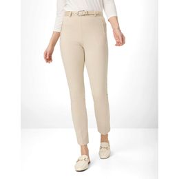 Chinohose RAPHAELA BY Brax "Style DamenpulloverTH", Damen, Gr. 42, Normalgr&ouml;&szlig;en, beige (ecru), 53% Baumwolle, 38% Polyamid, 9% Elasthan, Hosen Chinohose