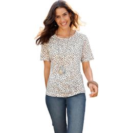 CR&Eacute;ATION L Damen Print-Shirt mit Animal-Print ecru-taupe-bedruckt Gr&ouml;&szlig;e 38