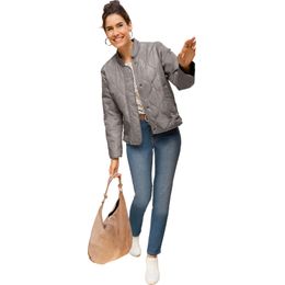 CR&Eacute;ATION L Damen Steppjacke mit Ziern&auml;hten taupe Gr&ouml;&szlig;e 38