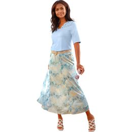 CR&Eacute;ATION L Damen Spitzenshirt mit l&auml;ngerem Kurzarm eisblau Gr&ouml;&szlig;e 38