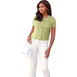 CR&Eacute;ATION L Damen Bolero mit Wellenkante pistazie Gr&ouml;&szlig;e 38