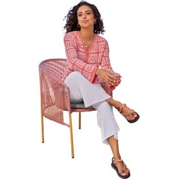 CR&Eacute;ATION L Damen Strickjacke in H&auml;kel-Optik flamingo-wei&szlig; Gr&ouml;&szlig;e 38