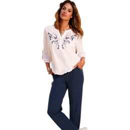 CR&Eacute;ATION L Damen Schlupf-Bluse mit einkn&ouml;pfbarem Top ecru Gr&ouml;&szlig;e 40