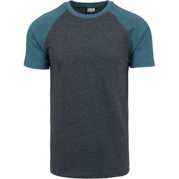 Urban Classics Raglan Contrast Tee T-Shirt grau blau in XL TB639 charcoal/teal