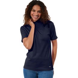 CR&Eacute;ATION L Damen Stehkragenshirt in Baumwoll-Qualit&auml;t marine Gr&ouml;&szlig;e 38