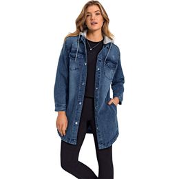 CR&Eacute;ATION L Damen Parka aus Denim mit Jersey-Kapuze blue-stone-washed Gr&ouml;&szlig;e 36