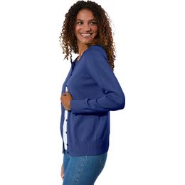 CR&Eacute;ATION L Damen Cardigan mit Rippabschl&uuml;ssen royalblau Gr&ouml;&szlig;e 36