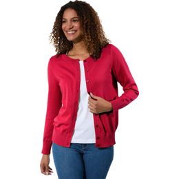 CR&Eacute;ATION L Damen Cardigan mit Rippabschl&uuml;ssen rot Gr&ouml;&szlig;e 52