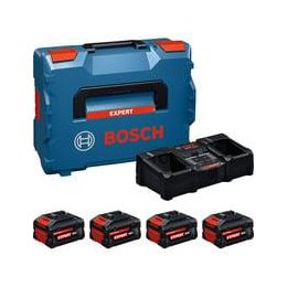 Bosch EXPERT Starter-Set 18V, 2x EXBA 18V-80/-55 + Ladeger&auml;t EXAL18V2-320 schwarz, 2x Li-Ionen Akku 5,5Ah, 2x Li-Ionen Akku 8Ah, L-BOXX, AMPShare Alliance