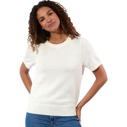 CR&Eacute;ATION L Damen Baumwollpullover mit Ripp-Abschl&uuml;ssen ecru Gr&ouml;&szlig;e 38