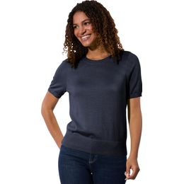 CR&Eacute;ATION L Damen Baumwollpullover mit Ripp-Abschl&uuml;ssen marine Gr&ouml;&szlig;e 54