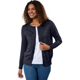 CR&Eacute;ATION L Damen Cardigan mit Rippabschl&uuml;ssen marine Gr&ouml;&szlig;e 36