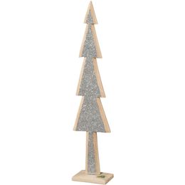 Dekobaum CREATIV HOME "Tannenbaum", silber, B:14,5cm H:69cm T:7cm, Dekofiguren, mit Glitter