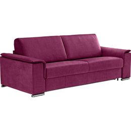 2,5-Sitzer Egoitaliano "Cecilia, modern & elegant, erstklassiger Sitzkomfort, Breite 234cm", pink (fuchsia), B:234cm H:85cm T:102cm, Sofas, mit verchromten Metallf&uuml;&szlig;en