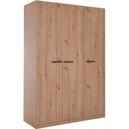 Dreht&uuml;renschrank Rauch "Kleiderschrank Schrank Garderobe W&auml;scheschrank VANDOR", braun (eiche artisan), B:136cm H:197cm T:54cm, Holzwerkstoff, Schr&auml;nke, Dreht&uuml;renschrank, in drei Breiten, H&ouml;he 197 cm, Griffe in Graumetallic MADE IN GERMANY