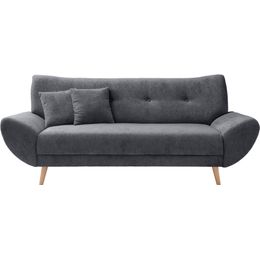 3-Sitzer Home Affaire "Basta", anthrazit, B:205cm H:82cm T:87cm, 100% Polyester, Sofas