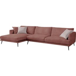 Ecksofa Egoitaliano "Sophia, Designsofa mit extrakomfortablem Sitzkomfort, Breite 274cm", braun (cedar wood), B:274cm H:77cm T:154cm, Sofas, Ecksofa, mit Daunenfederung, L-Form