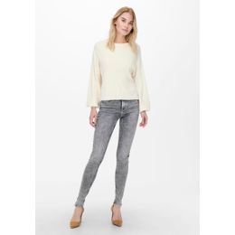 Skinny-fit-Jeans Only "ONLBLUSH MID SK TAI918 NOOS", Damen, Gr. XS (34), L&auml;nge 34, blau (light grau denim), Denim/Jeans, Obermaterial: 92% Baumwolle, 6% Elastomultiester, 2% Elasthan, kn&ouml;chellang, Jeans
