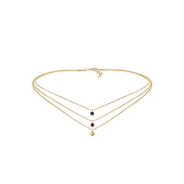 Collier Elli "Choker Layer mit Kristallen von Swarovski925 Sterling Silber", rot, Halsketten, Damen, 36,mit Stein, Silber 925 (Sterlingsilber), L: 36, Collier