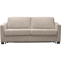 Schlafsofa Home Affaire "Vionelle, 2-Sitzer mit Kaltschaummatratze nach Wahl, Breite 166 cm", taupe, B:166cm H:81cm T:98cm, 88% Polyester, 12% Polyacryl, Sofas, Schlafsofa, Dauerschl&auml;fer mit wahlweise Standard- oder Premium-Matratze