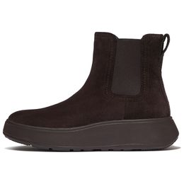 Plateaustiefelette fitflop "F-MODE", Damen, Gr. 38, dunkelbraun, Veloursleder, Schuhe, Boots, Chunky Boot mit Plateausohle