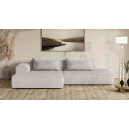 Ecksofa exxpo - SOFA FASHION "Billund modernes Designsofa, bequem und elegant, Breite 294cm, L-Form", beige, B:294cm H:71cm T:165cm, Sofas, Ecksofa, modern, L-form, Wellenfedern, inklusive 2x Nierenkissen