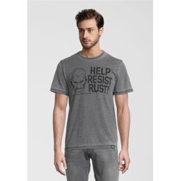 T-Shirt Recovered "Marvel Help Resist Rust", Damen, Gr. XL, grau, 100% Baumwolle, bedruckt, normal, Rundhals, Shirts T-Shirt, mit coolem Marvel-Print
