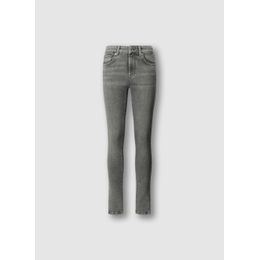 Skinny-fit-Jeans Pepe Jeans "SKINNY JEANS MW", Damen, Gr. 28, L&auml;nge 32, grau mid, Denim/Jeans, Obermaterial: 84% Baumwolle, 15% Polyester, 1% Elasthan, skinny fit lang, Jeans, in verschiedenen Waschungen