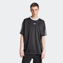 T-Shirt adidas originals "JACQUARD JERSEY", Herren, Gr. S, wei&szlig; (schwarz, wei&szlig;), Obermaterial: 100% Polyester, Rundhals, Shirts T-Shirt, lockere Passform, Rundhalsausschnitt, mit klassischem Trefoil Logo