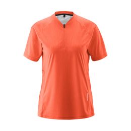 Radtrikot Gonso "Adventure Jersey Soft Touch W", Damen, Gr. 38, rot (hellrot), 100% Polyester, Rundhals, Trikots, Angenehmes, weiches Tragegef&uuml;hl
