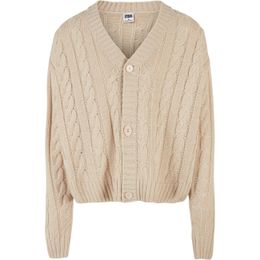 Strickjacke Urban Classics "Urban Classics Herren Boxy Cardigan", Herren, Gr. L, softseagrass, 100% Polyacryl, unifarben, oversize, V-Ausschnitt, Strickjacken Strickjacke
