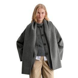Marc O'Polo Outdoorjacke MARC O'POLO "aus Doubleface-Wolle-Mix", Damen, Gr. 40, warm granite melange, Obermaterial: 50% Wolle, 50% Polyester, unifarben, relaxed fit, blind abgesteppte Kante, Jacken Outdoorjacke