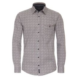 Langarmhemd Casamoda "Casamoda Freizeithemd Print", Herren, Gr. XL, Normalgr&ouml;&szlig;en, rot (dunkelrot), 100% Baumwolle, bedruckt, l&auml;ssig geschnitten, Hemden