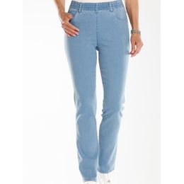 Bequeme Jeans Classic Basics, Damen, Gr. 19, Kurzgr&ouml;&szlig;en, blau (blau, bleached, schwarz denim), 81% Baumwolle, 17% Polyester, 2% Elasthan, unifarben, lang, Jeans