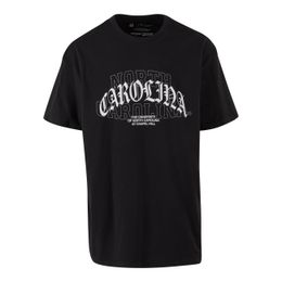T-Shirt MisterTee "MisterTee North Carolina Laces Logo Oversize Tee", Damen, Gr. S, schwarz, 100% Baumwolle, bedruckt, oversize, Rundhals, Shirts T-Shirt