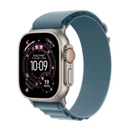 Apple Watch Ultra 3 Titan Natur (GPS + Cellular) 49mm (Alpine Armband Hellblau) S