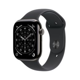 Apple Watch Series 11 Titan Schiefer (GPS + Cellular) 46mm (Sportarmband Schwarz) S/M