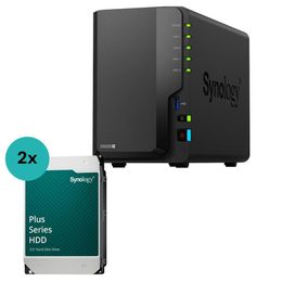 Synology DiskStation DS225+ 2 Einsch&uuml;be NAS-Server Leergeh&auml;use (DS225+) + 2x Synology Plus 3.5" SATA 6Gb/s Festplatte 16 TB